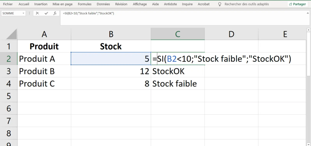 SOMMEPROD SI Excel : Guide pour débutants